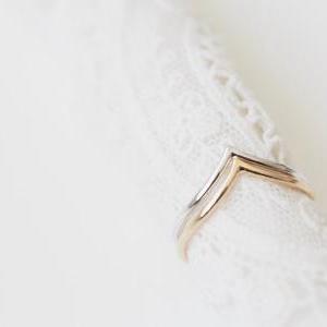 Set 2 Chevron Rings,chevron Ring Stack,chevron Rings,gold Chevron Rings ...