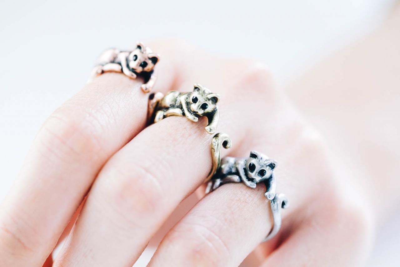 Cat Tail Ring,animal Ring,adjustable,rose Gold Ring,cat Ring,couple ...