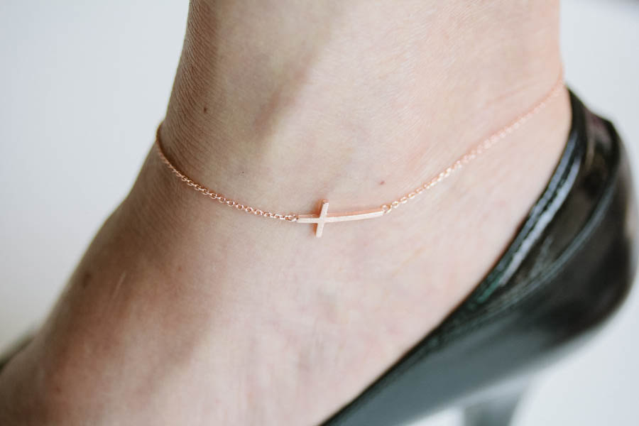 Sideway Cross Anklet, Anklets For Women,gold Anklet,anklet In Handmade,anklet Bracelet,sideway ...