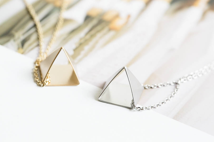 Open Pyramid Triangle Necklace,triangle Necklace,triangle Jewelry ,gift ...